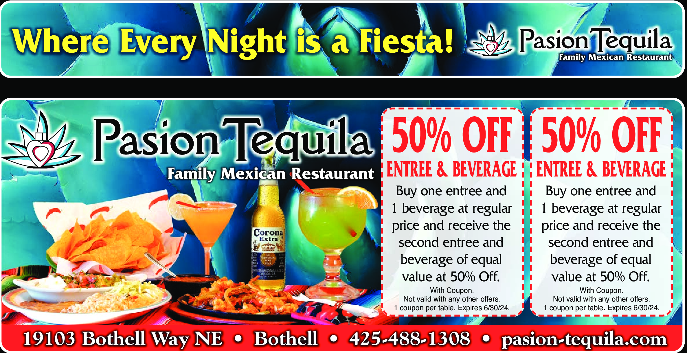 Pasion Tequila Bothell / Kenmore / Canyon Park Coupons
