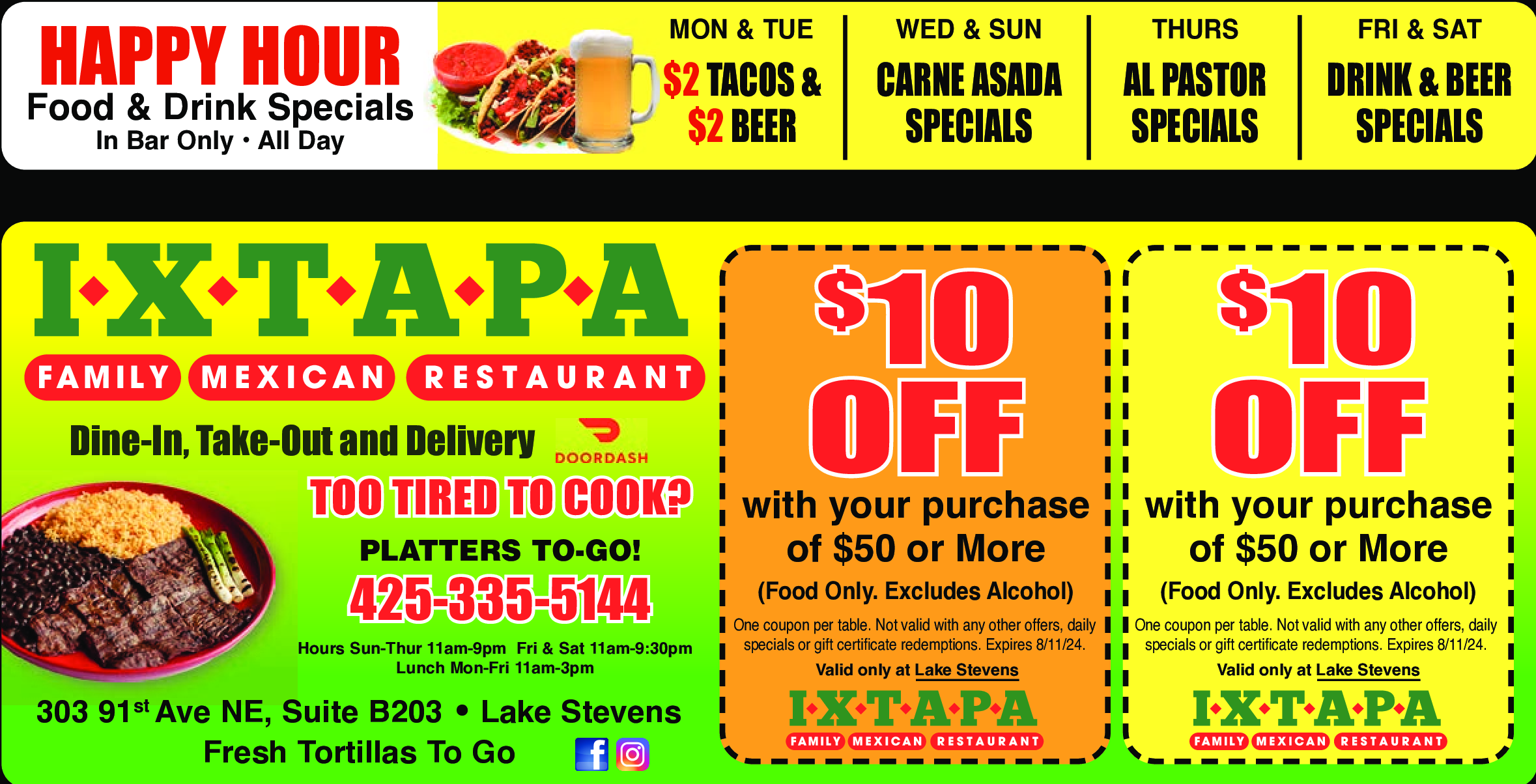 IXTAPA Lake Stevens Coupons